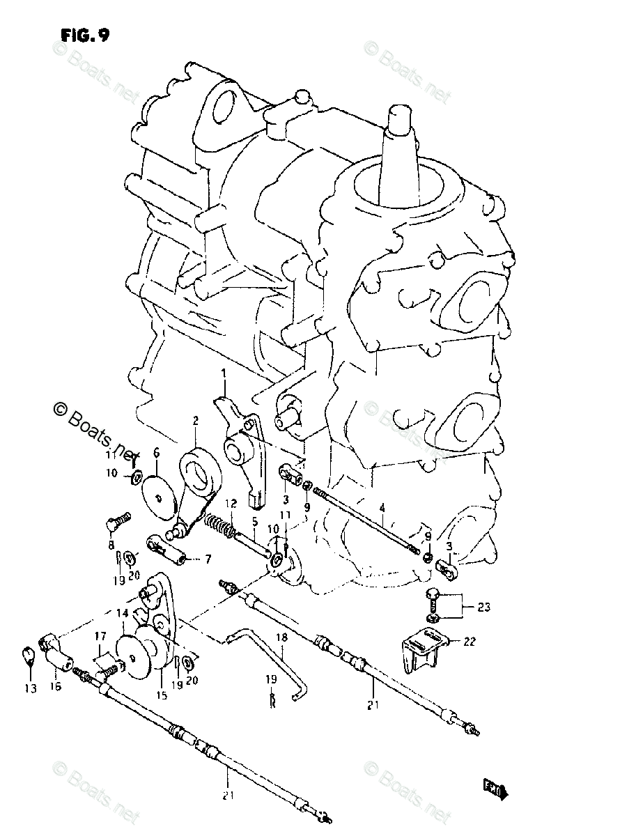 Suzuki Outboard 1990 OEM Parts Diagram for THROTTLE LINK | Boats.net
