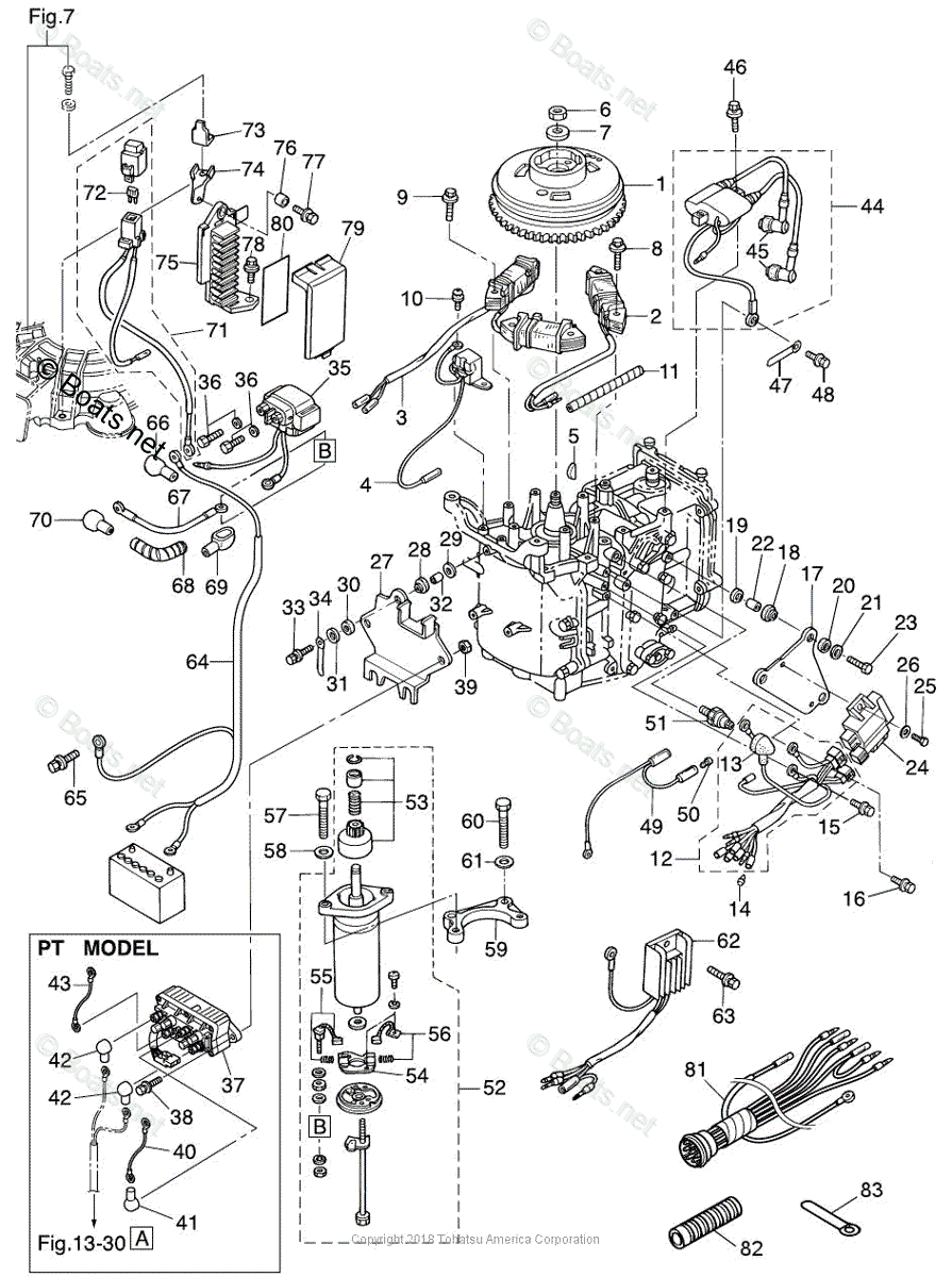 Tohatsu Outboard 2018 OEM Parts Diagram for MAGNETO & ELECTRIC PARTS ...
