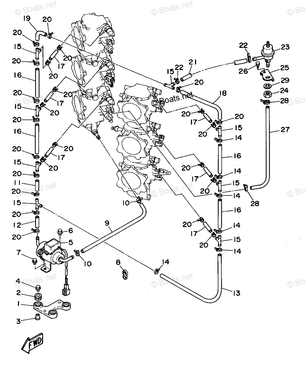 Yamaha Outboard 1994 OEM Parts Diagram for Fuel 2 | Boats.net