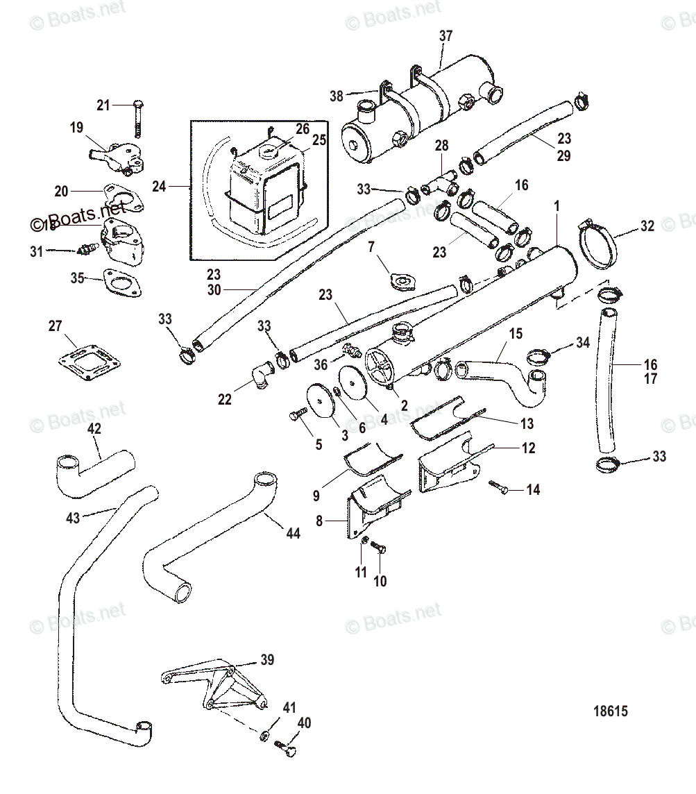 Mercruiser Sterndrive Exhaust & Cooling Kits OEM Parts Diagram for ...