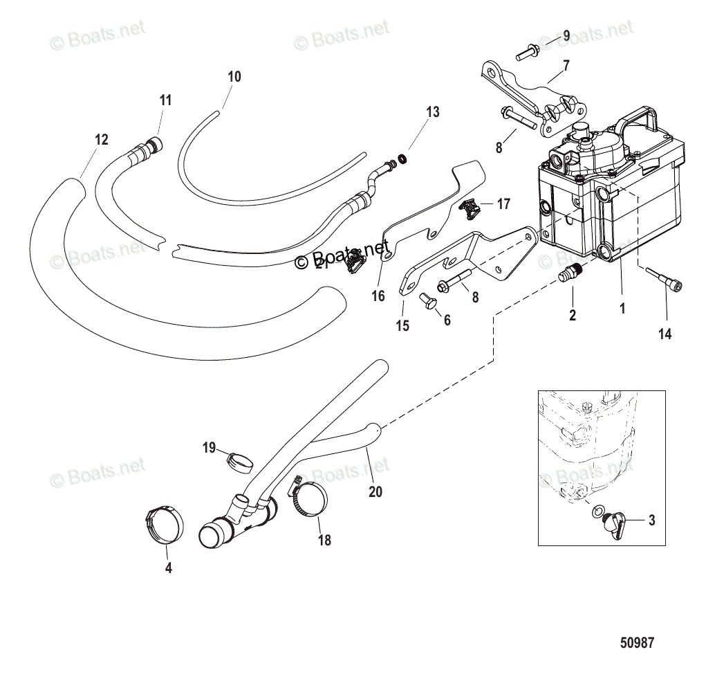 Mercruiser Inboard Gas Engines OEM Parts Diagram for Cool Fuel System ...