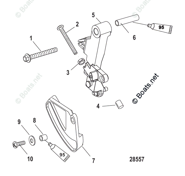 Mercury Outboard 40HP OEM Parts Diagram for THROTTLE LINKAGE | Boats.net