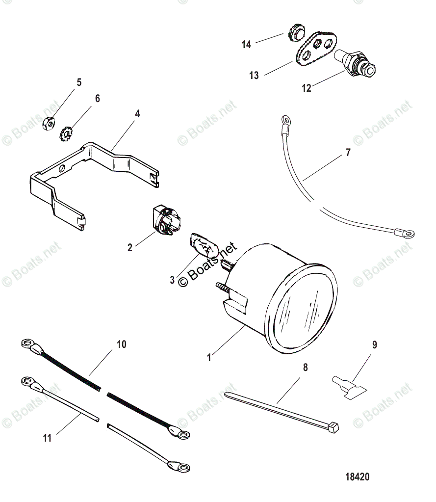 Mercury Rigging Parts & Accessories Analog Gauges OEM Parts Diagram for ...