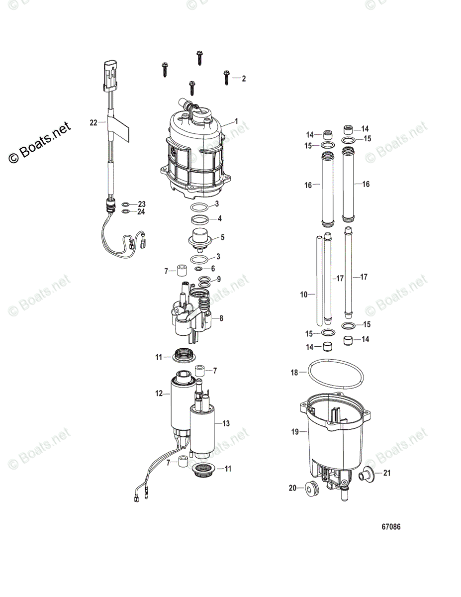 Mercury Outboard 115HP OEM Parts Diagram for Fuel Supply Module ...