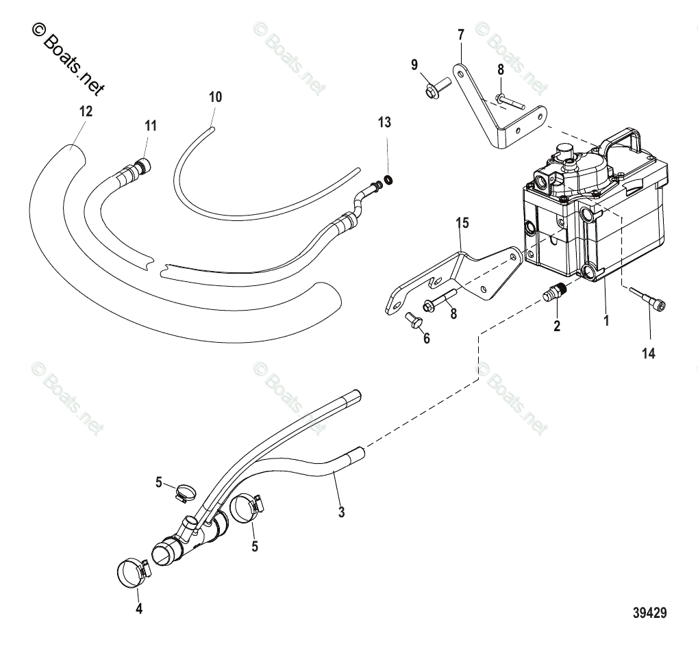 Mercruiser Sterndrive Gas Engines OEM Parts Diagram for Cool Fuel ...