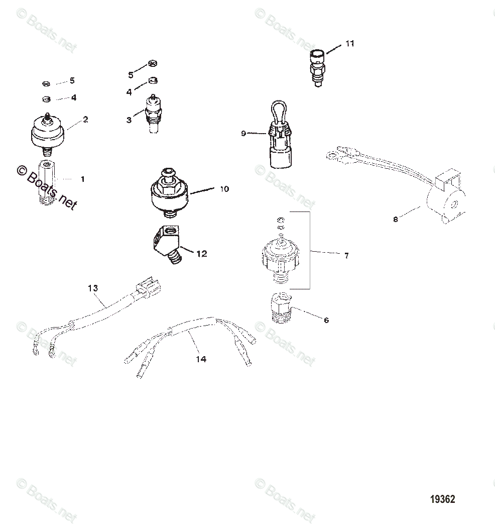 Mercruiser Inboard Gas Engines OEM Parts Diagram for SENDERS AND ...