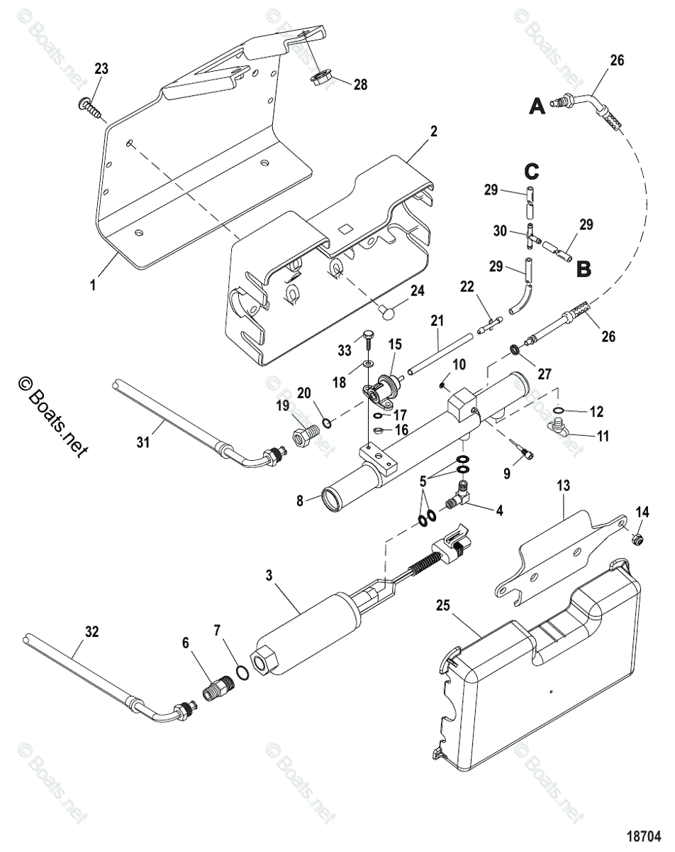 Mercruiser Sterndrive Gas Engines OEM Parts Diagram for Cool Fuel ...