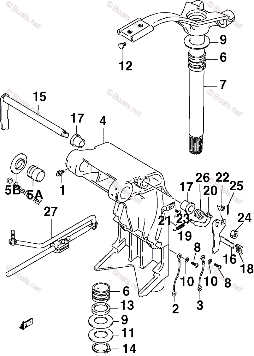 Johnson Outboard 2002 OEM Parts Diagram for SWIVEL BRACKET | Boats.net