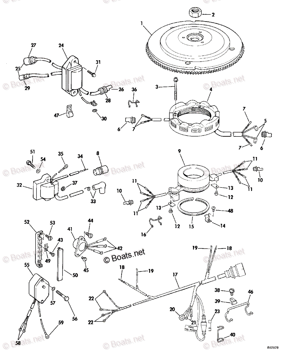 Evinrude Outboard 1980 OEM Parts Diagram for Ignition System | Boats.net