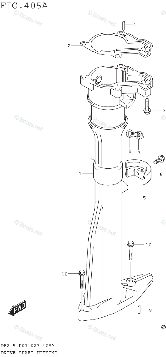 Suzuki Outboard 2023 OEM Parts Diagram for DRIVE SHAFT HOUSING (W ...