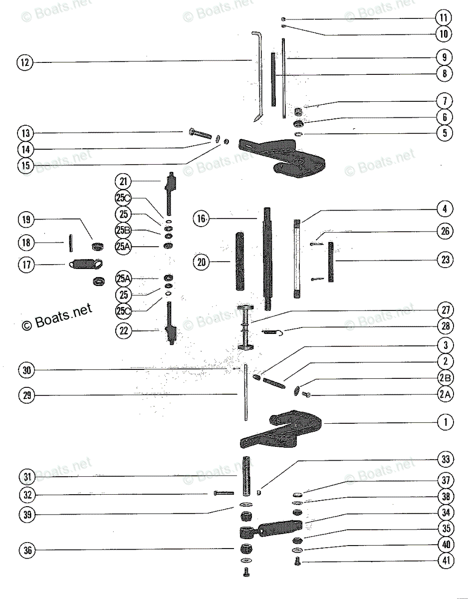 Mariner Outboard 1978 OEM Parts Diagram for CLAMP BRACKET AND REVERSE ...