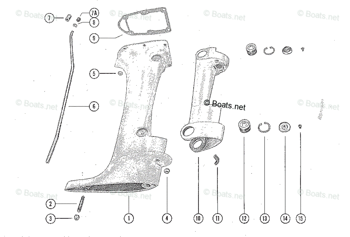 Mercury Outboard 9.8HP OEM Parts Diagram for Drive Shaft Housing ...
