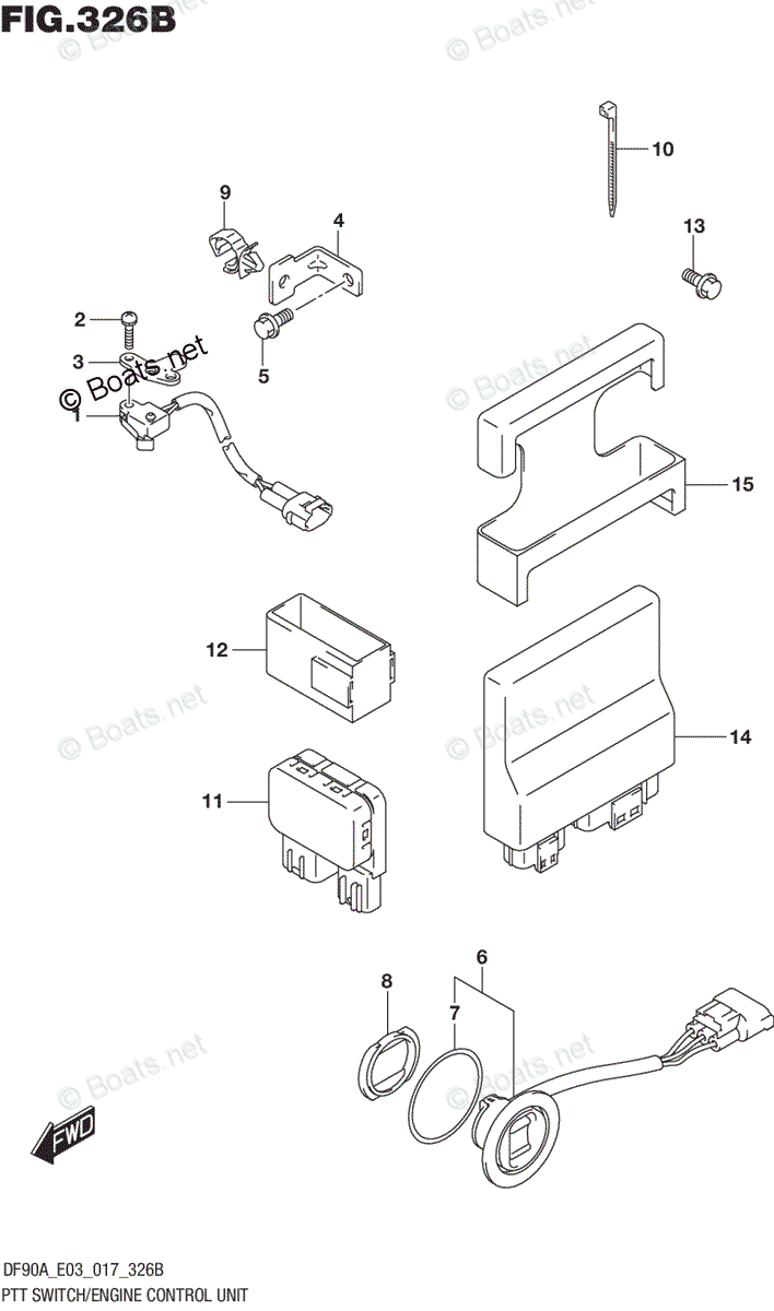 Suzuki Outboard 2017 OEM Parts Diagram for PTT SWITCH/ENGINE CONTROL UNIT (DF80A E03) | Boats.net