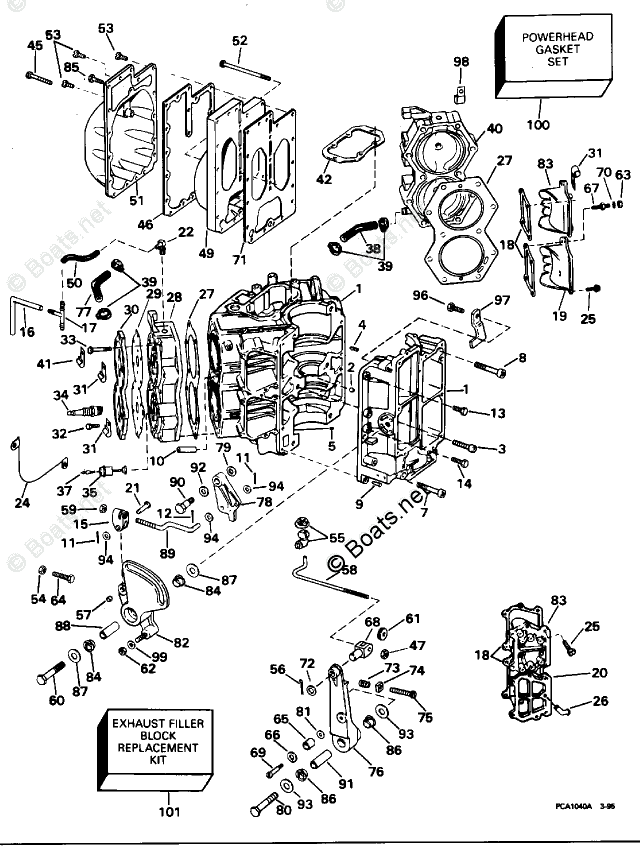 OMC Turbo Jet 115HP OEM Parts Diagram for CYLINDER & CRANKCASE | Boats.net