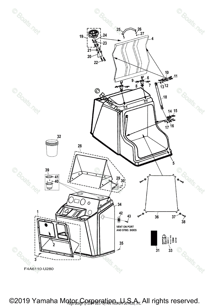 Yamaha Boats 2019 OEM Parts Diagram for Helm | Boats.net