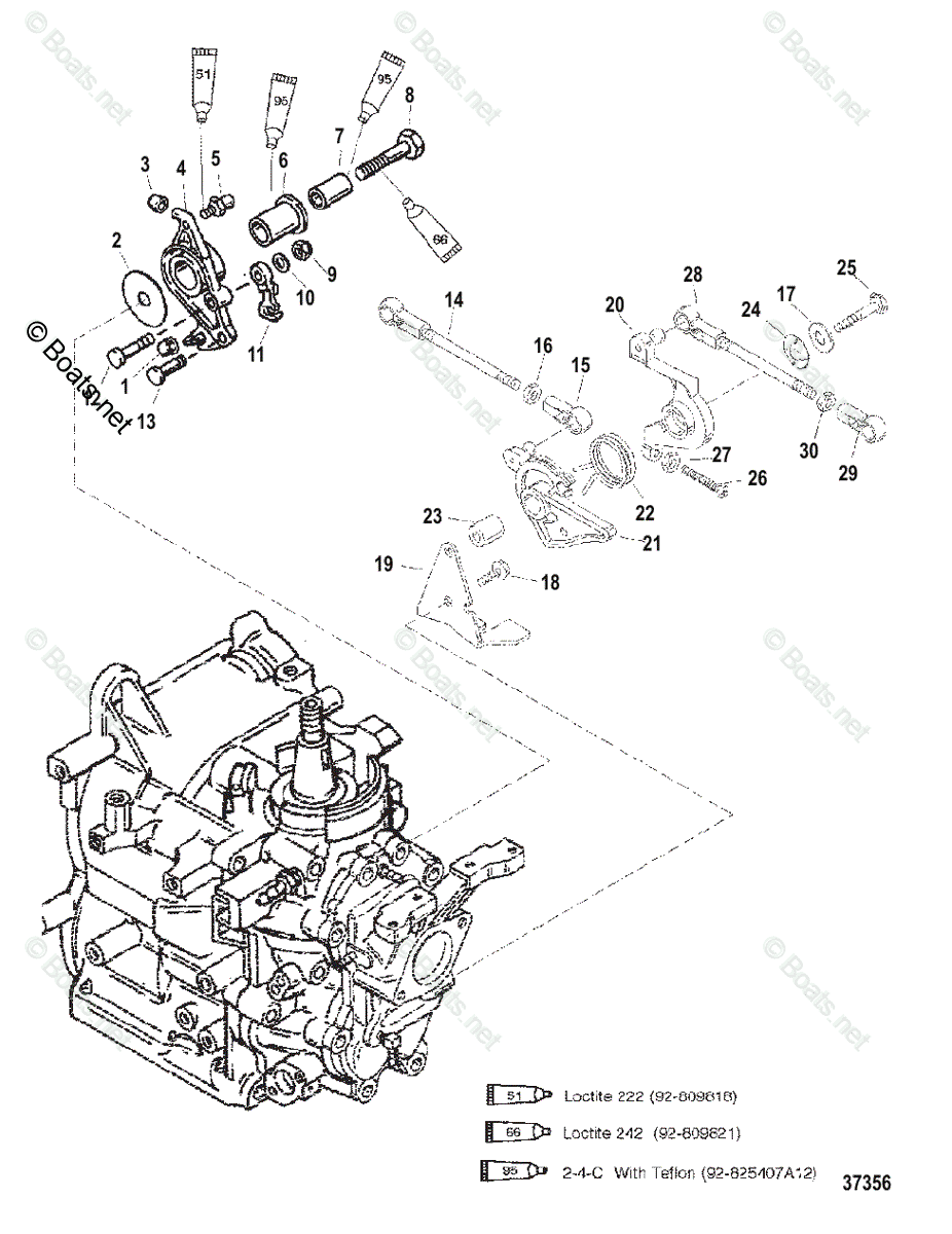 Mercury Outboard 40HP OEM Parts Diagram for Throttle Linkage (S/N ...