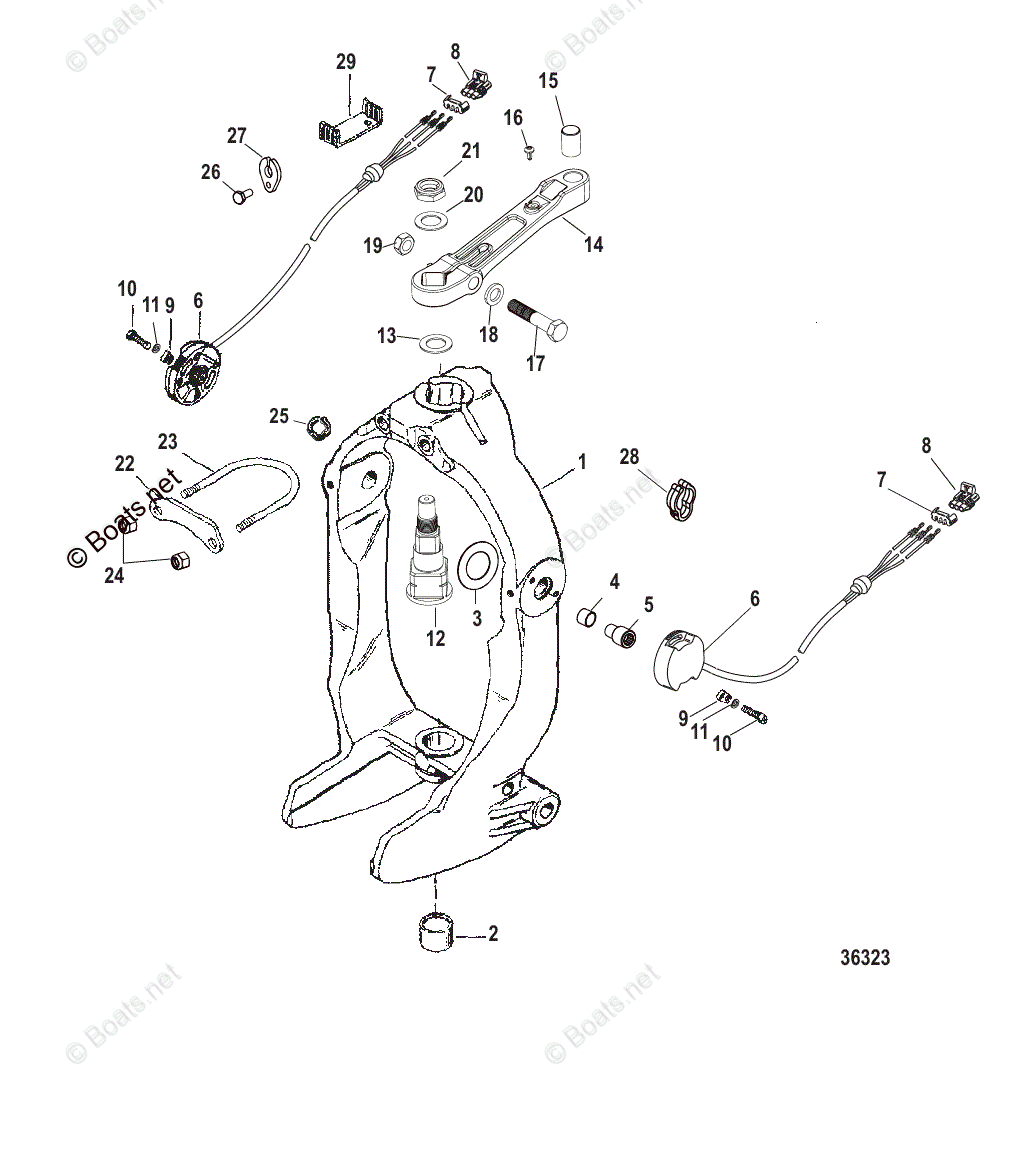 Mercruiser Sterndrive Outdrives OEM Parts Diagram for Gimbal Ring and ...