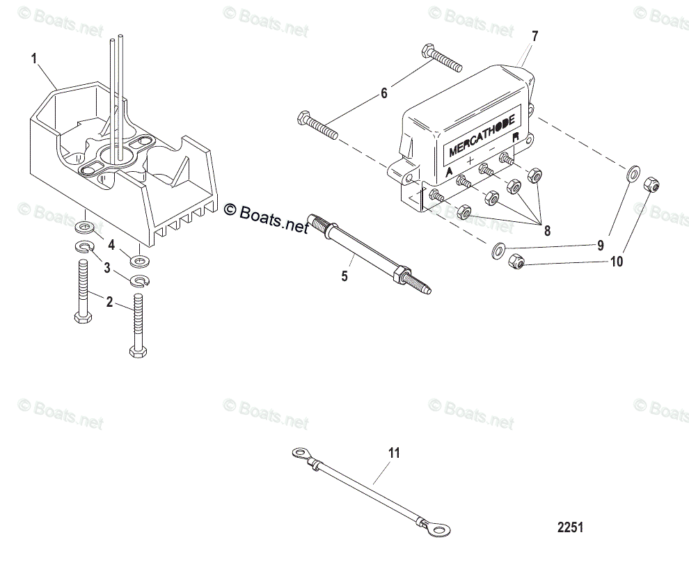 Mercruiser Sterndrive Outdrives OEM Parts Diagram for Mercathode Kit ...