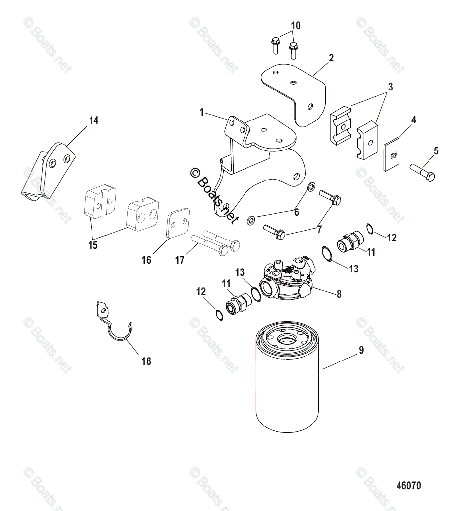 Mercruiser Sterndrive Gas Engines OEM Parts Diagram for AXIUS Steering ...