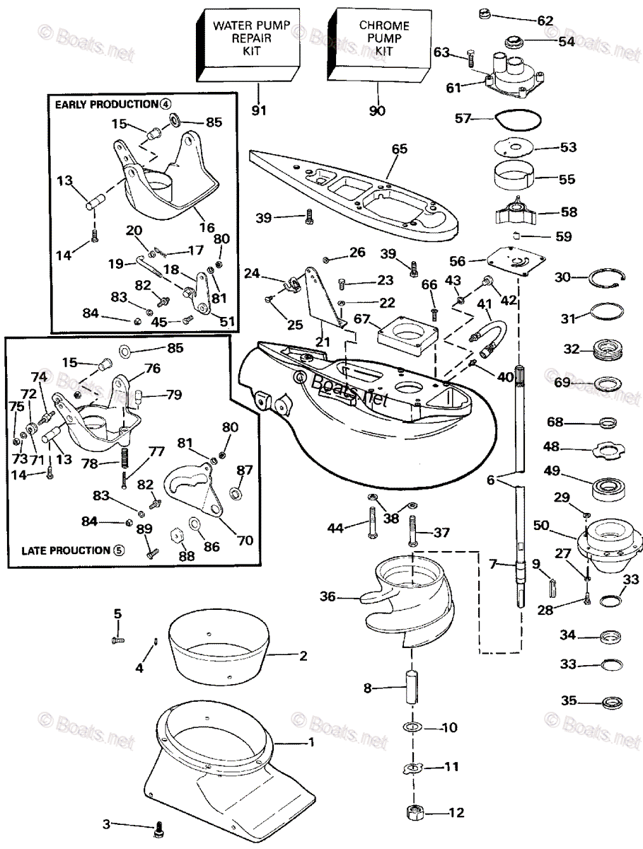 Johnson Outboard 1991 OEM Parts Diagram for Jet Drive Kit | Boats.net