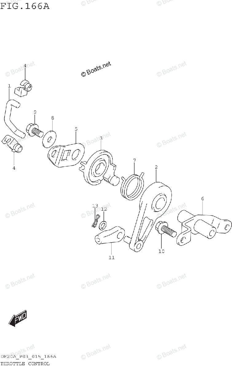 Suzuki Outboard 2015 OEM Parts Diagram for THROTTLE CONTROL (DF9.9BR ...