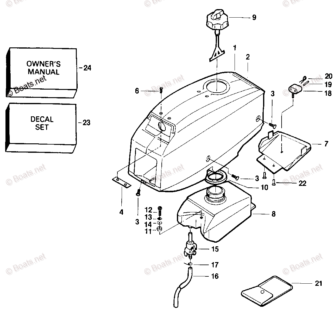 Johnson Outboard 1991 OEM Parts Diagram for MOTOR COVER - JOHNSON ...