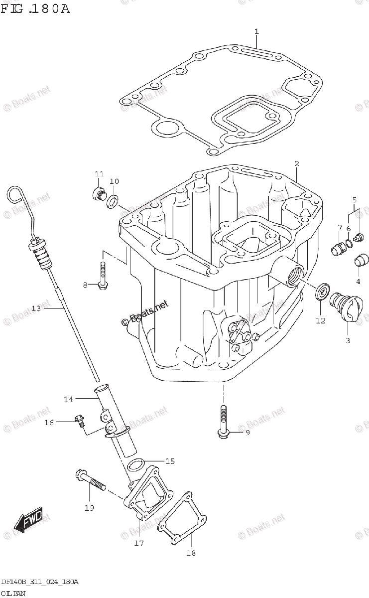 Suzuki Outboard 2024 OEM Parts Diagram for OIL PAN | Boats.net