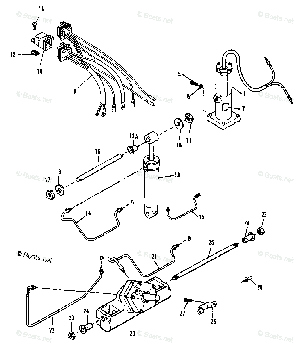 Force Outboard 1990 OEM Parts Diagram for DESIGN III - POWER TRIM UNIT ...