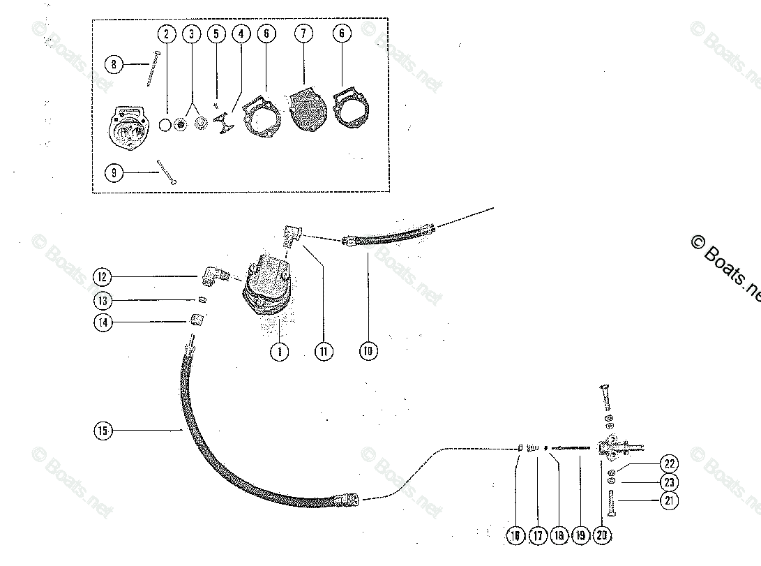 Mercury Outboard 200HP OEM Parts Diagram for Fuel Pump and Fuel Line ...