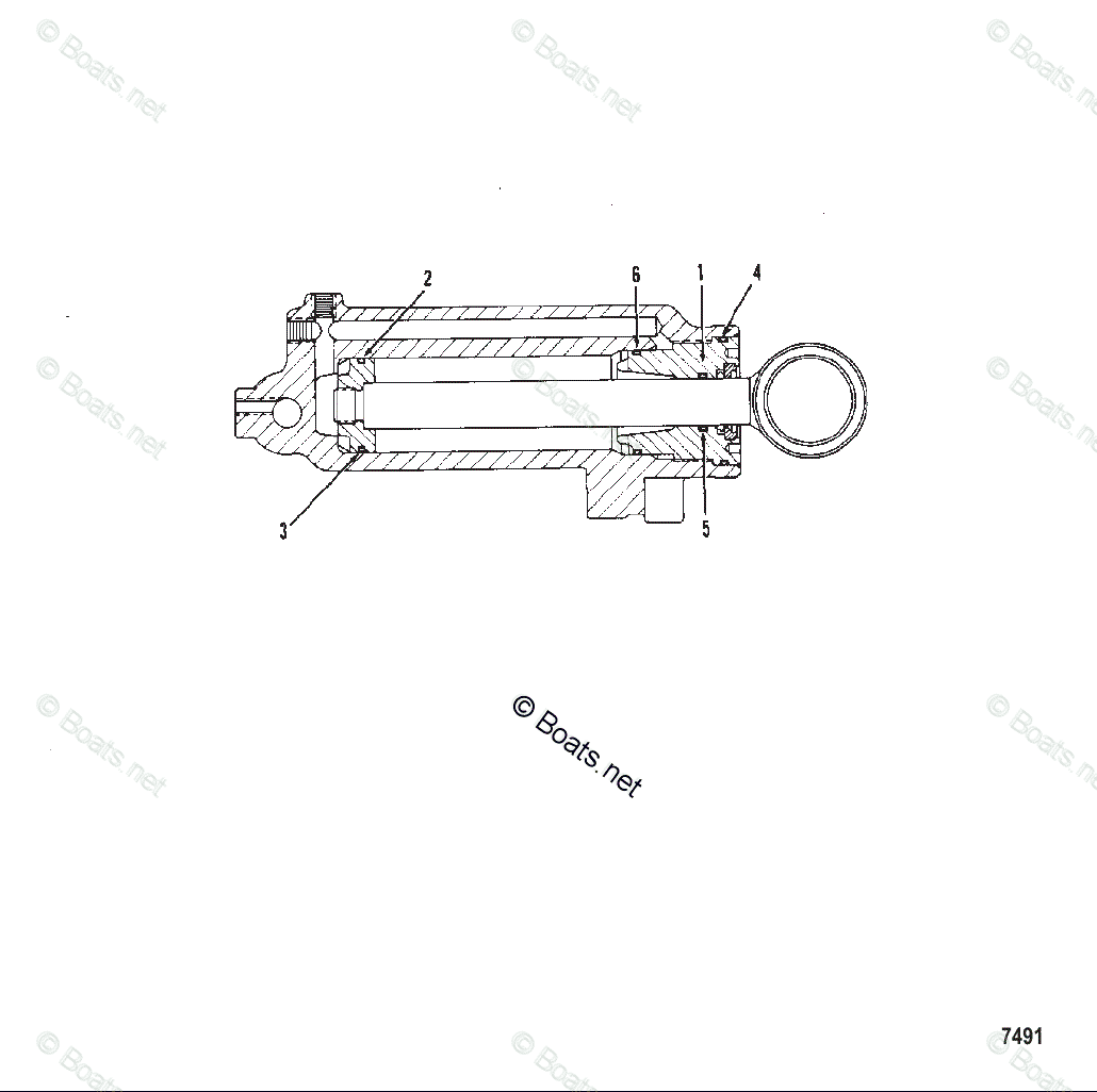 Mariner Outboard 1989 OEM Parts Diagram for Power Trim Cylinder Repair ...