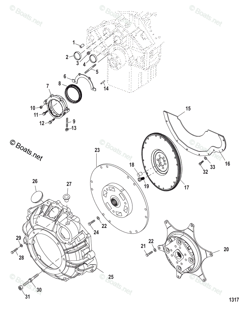 Mercruiser Inboard Gas Engines OEM Parts Diagram for Cylinder Block ...