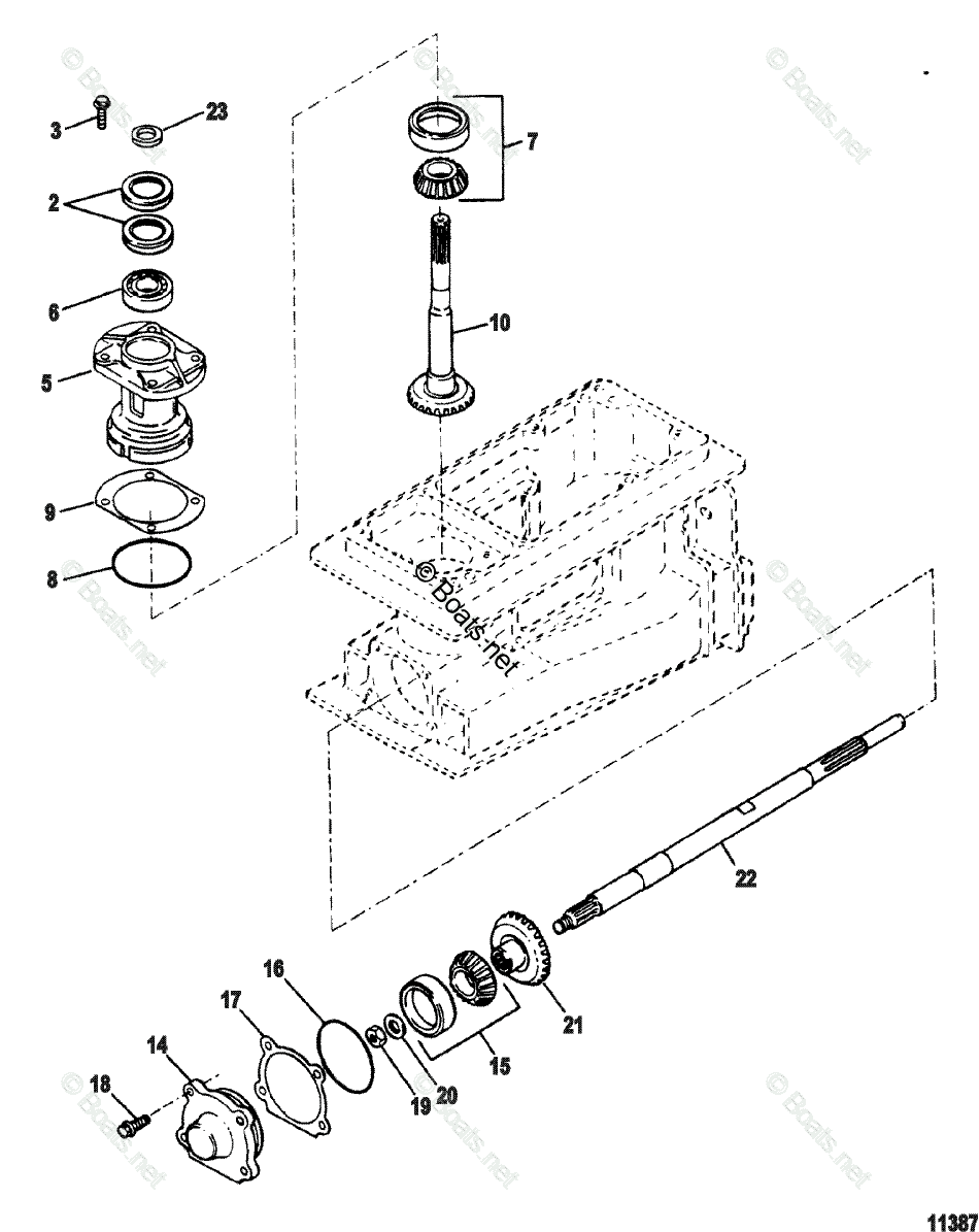 Mercury Sportjet Jet Drive 120HP OEM Parts Diagram for Pinion And ...