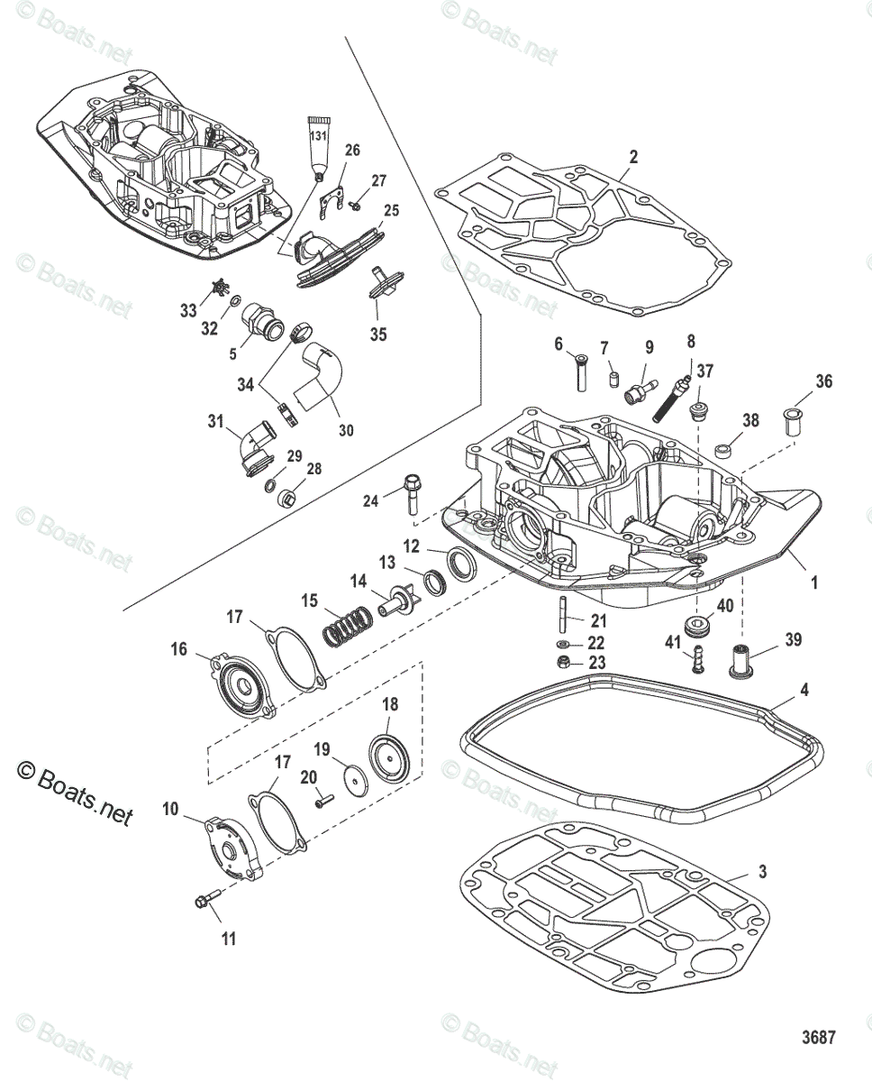 Mercury Outboard 250HP OEM Parts Diagram for Exhaust Plate | Boats.net
