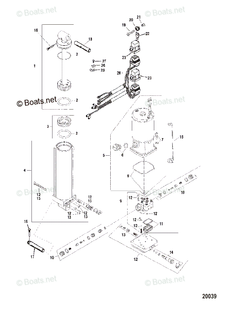 Force Outboard 1997 OEM Parts Diagram for Power Trim Components(Design ...
