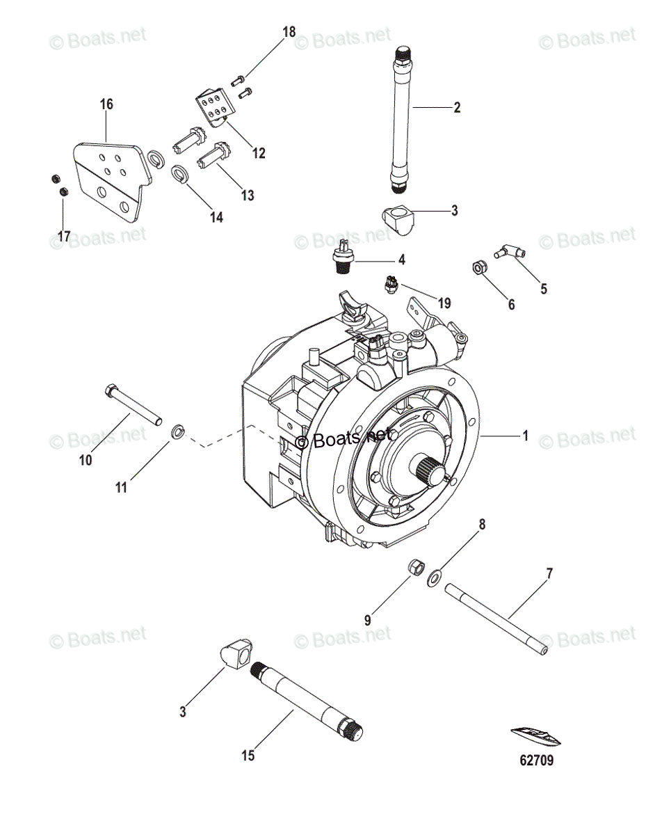 Mercruiser Inboard Gas Engines OEM Parts Diagram for Transmission and ...