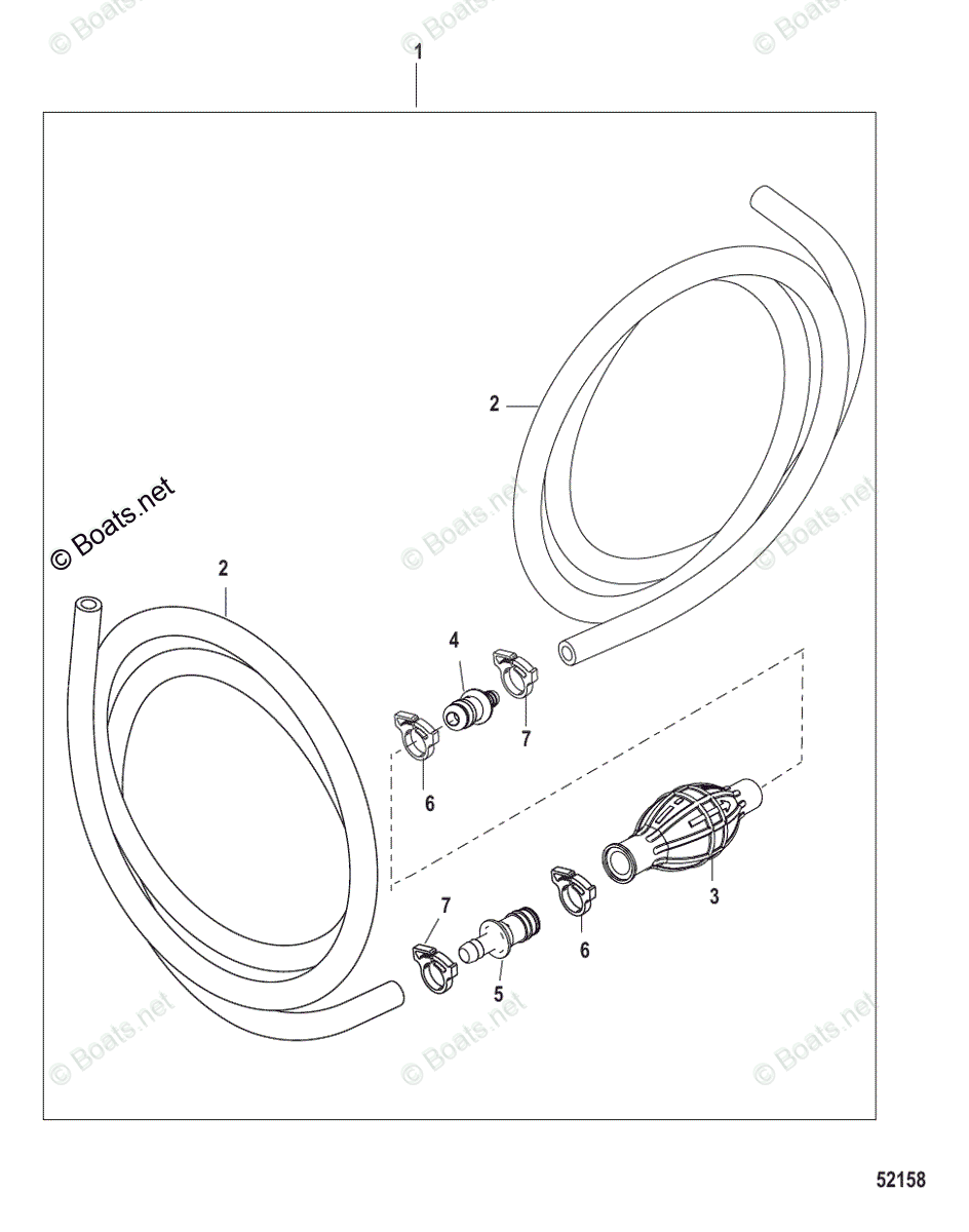 Mercury Rigging Parts & Accessories Fuel/Oil Tanks, Fuel Lines ...