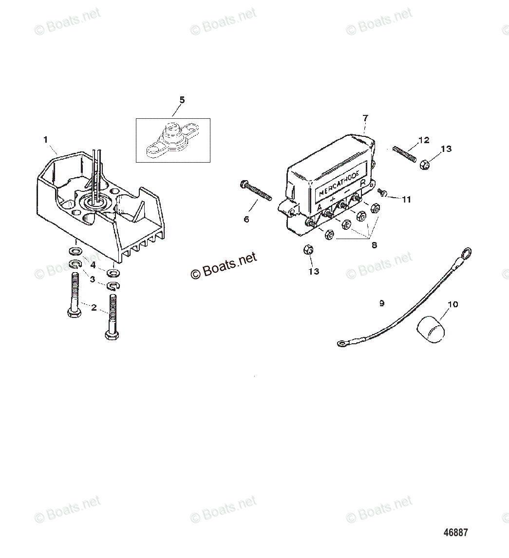 Mercruiser Sterndrive Gas Engines OEM Parts Diagram for Mercathode ...