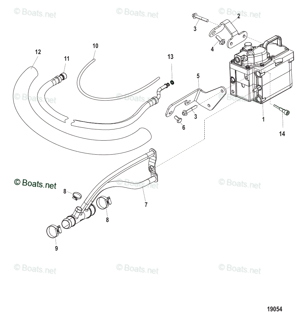 Mercruiser Inboard Gas Engines OEM Parts Diagram for Cool Fuel System ...