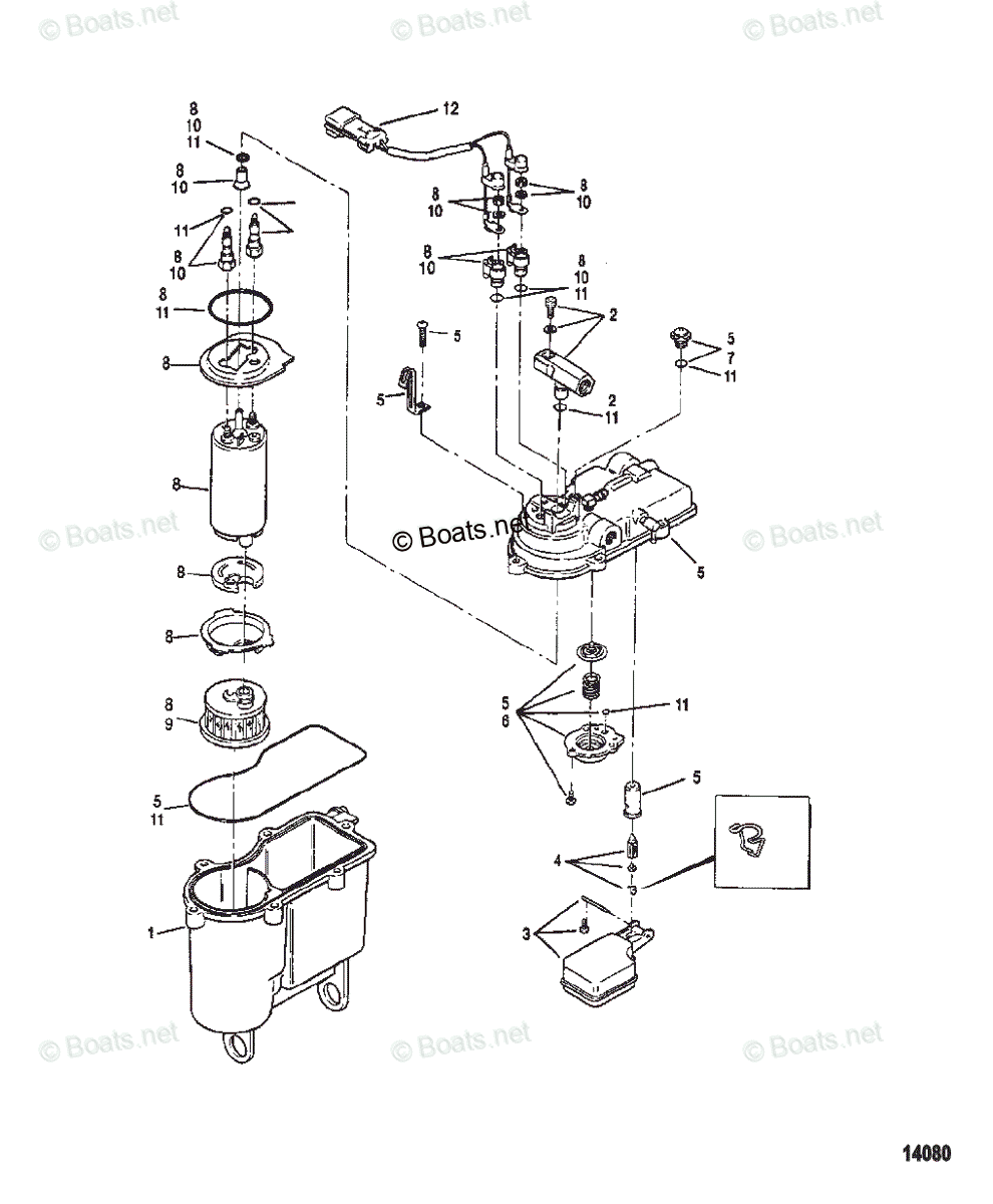 Mercruiser Inboard Gas Engines OEM Parts Diagram for Vapor Separator ...