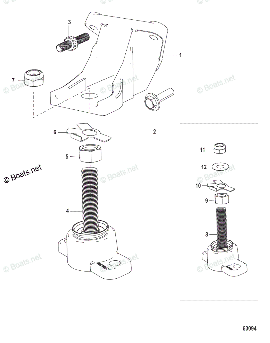 Mercruiser Sterndrive Gas Engines OEM Parts Diagram for Engine Mounts ...