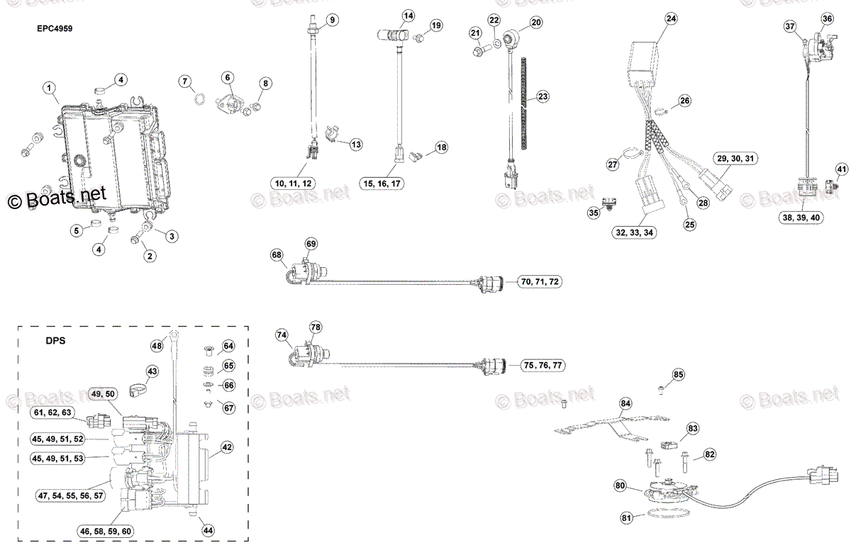 Evinrude Outboard AA Model OEM Parts Diagram for MODULES & SENSORS ...