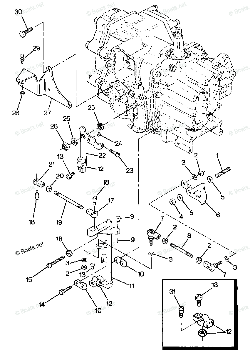 Force Outboard 1987 OEM Parts Diagram for SHIFT AND THROTTLE COMPONENTS ...