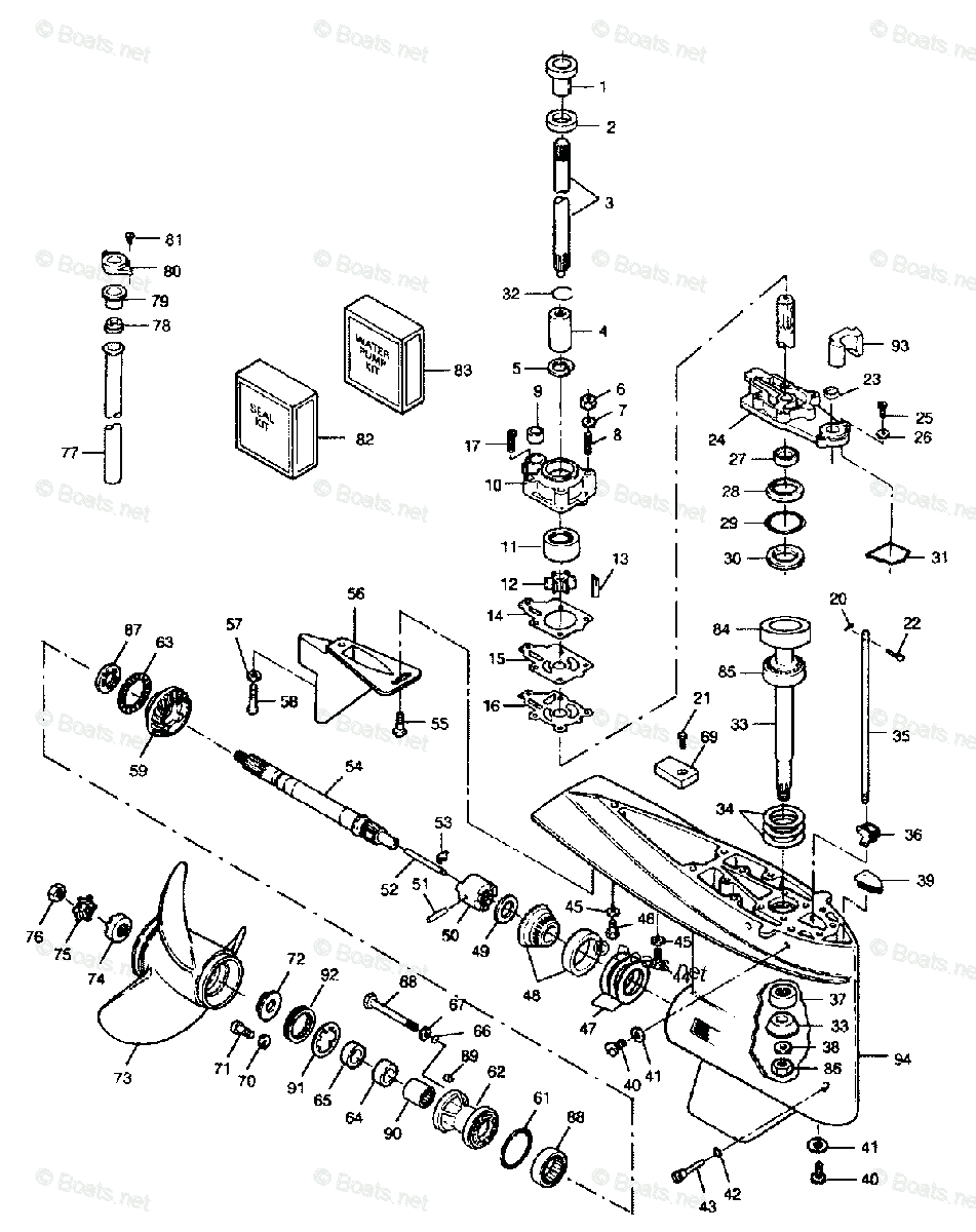 Force Outboard 1991 OEM Parts Diagram for Gear Housing | Boats.net