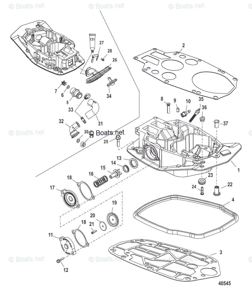 Mercury Outboard 250HP OEM Parts Diagram for Exhaust Plate | Boats.net