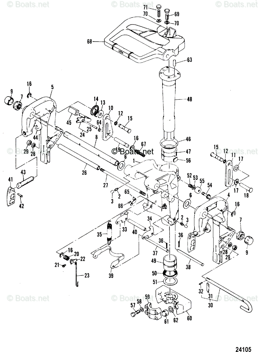 Mariner Outboard 1978 OEM Parts Diagram for Clamp and Swivel Bracket ...