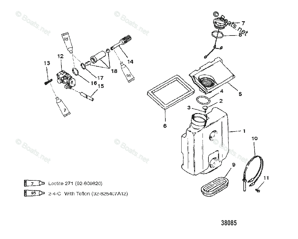 Mariner Outboard 1990 OEM Parts Diagram for Oil Injection Components ...