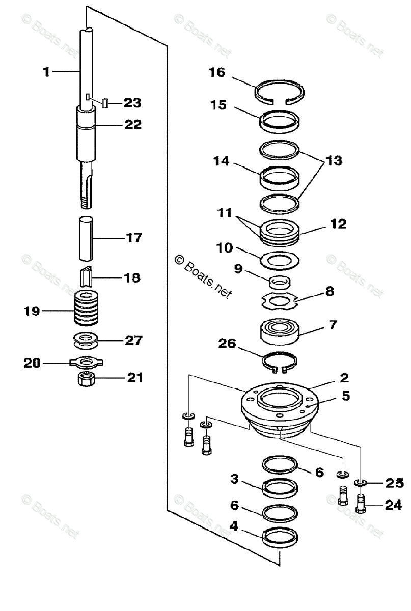 Yamaha Jet Drive 40HP OEM Parts Diagram for Drive 1 F40 | Boats.net