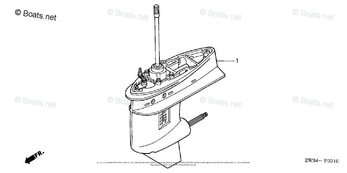 Honda Outboard 2007 And Later OEM Parts Diagram for Gear Case Assy ...
