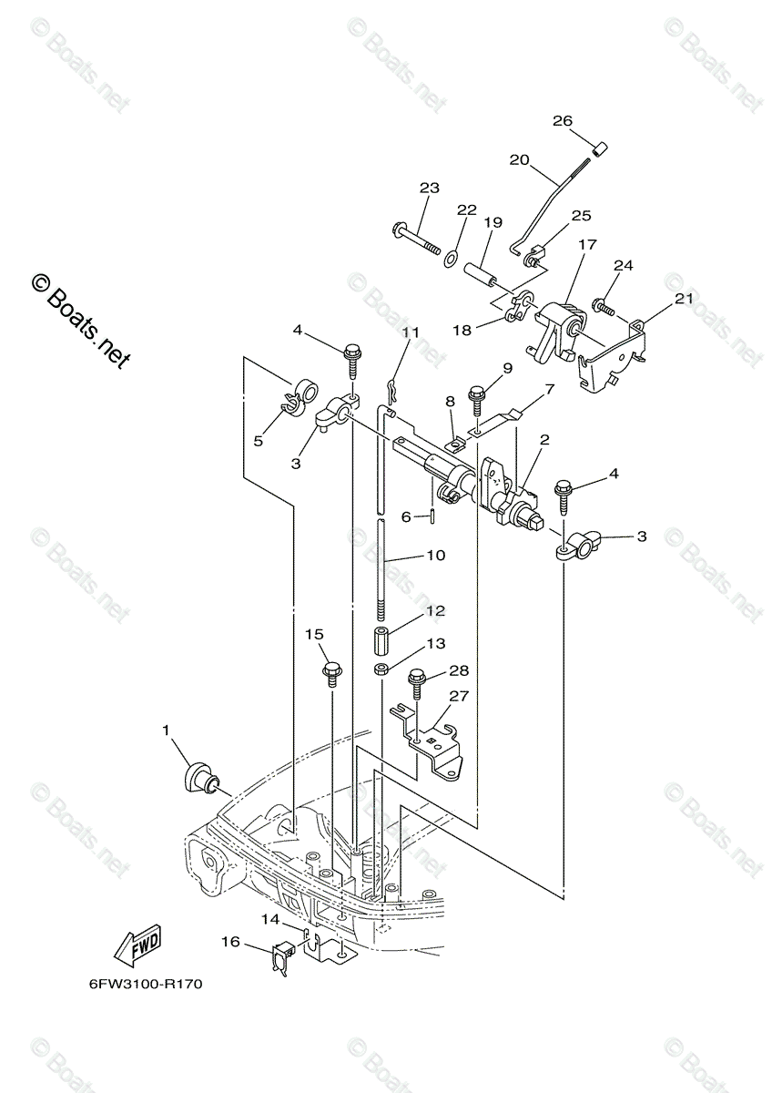 Yamaha Outboard 2019 OEM Parts Diagram for Control | Boats.net