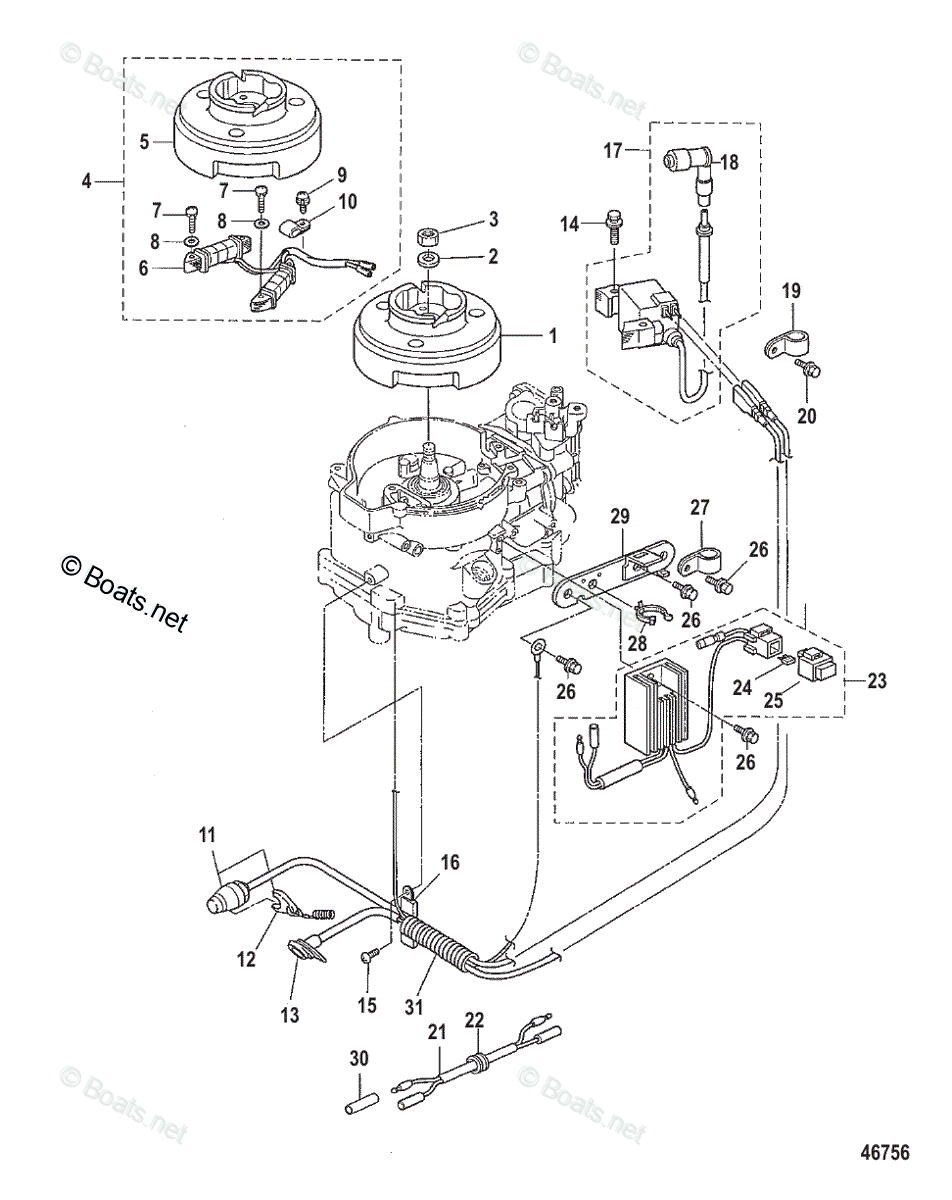 Mercury Outboard 4HP OEM Parts Diagram for Electrical Components ...